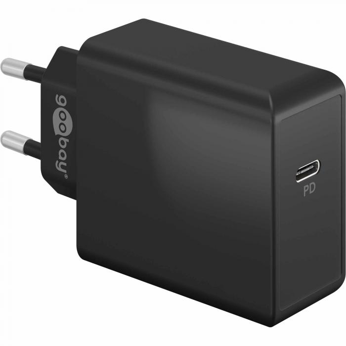 Buy USB-C PD charger 65W black at the right price @ electrokit
