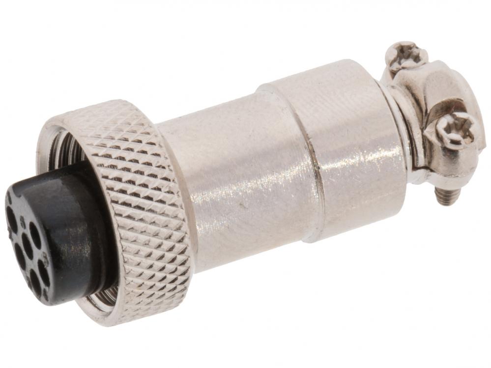 Buy Connector GX12 jack 6-pin at the right price @ electrokit