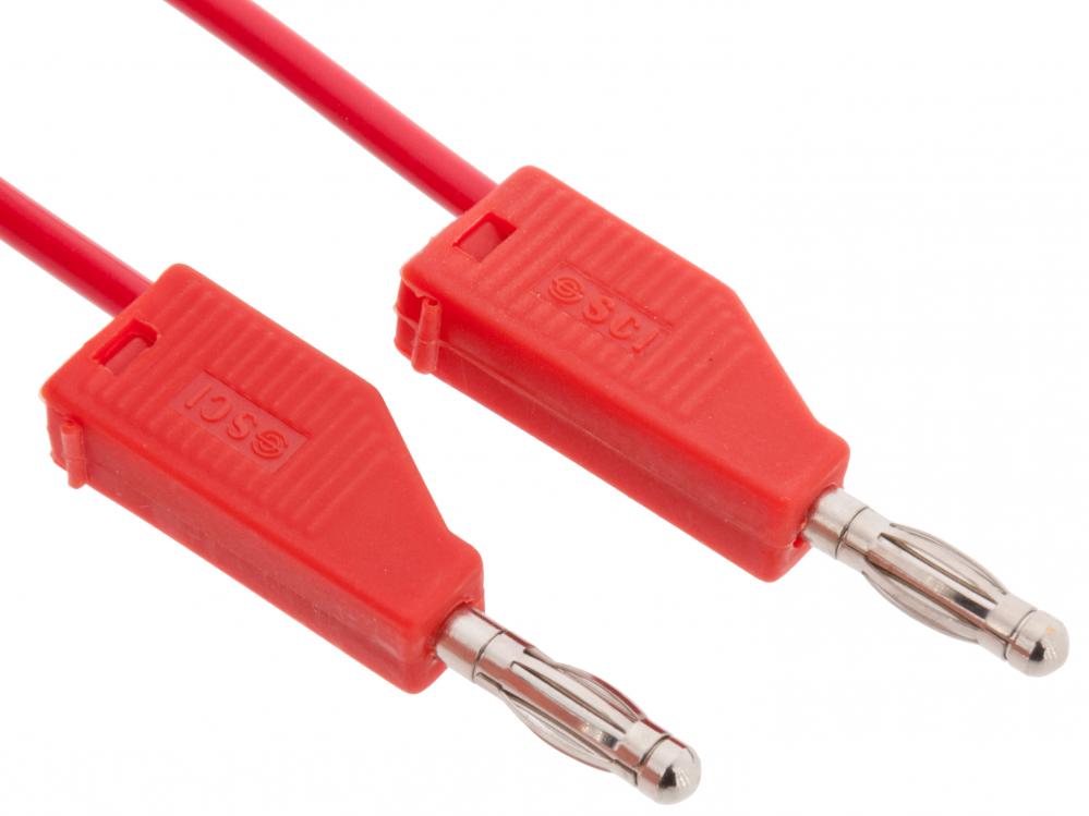 Buy Test lead 4mm banana plug red 1m at the right price @ electrokit