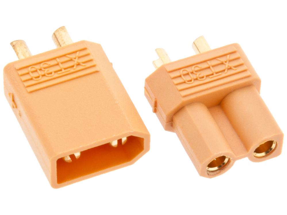 Buy XT30 2-pole 30(60)A male/female 5-pair at the right price @ electrokit