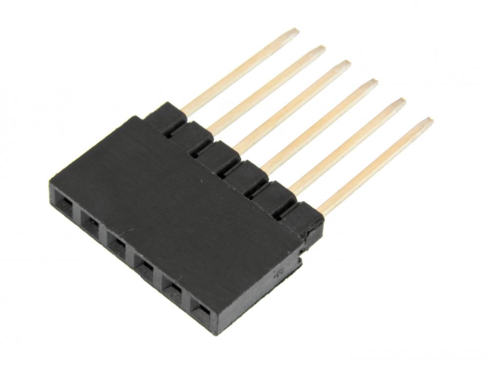 Buy Female header 2.54mm 6p stackable at the right price @ electrokit