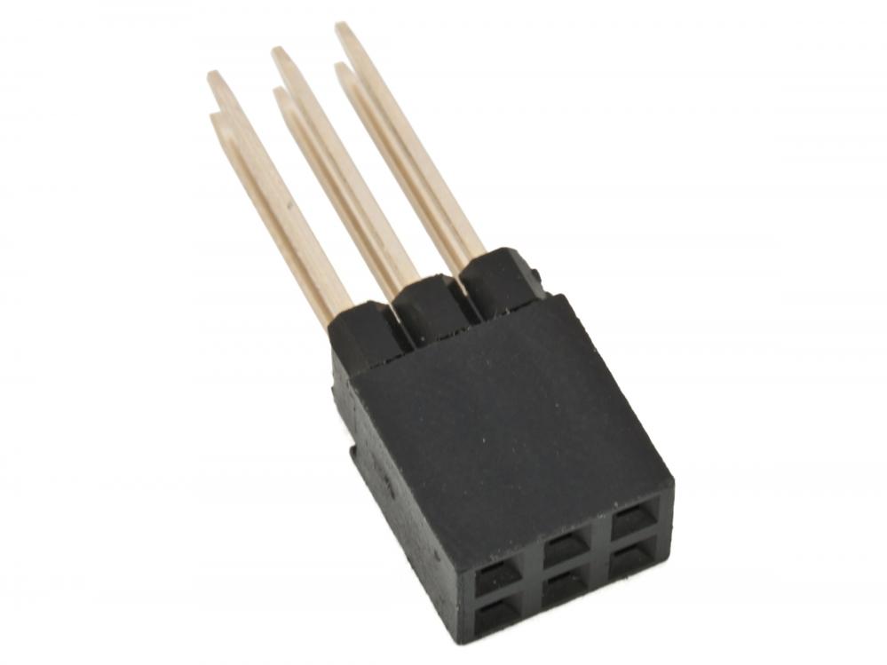 Buy Female header 2.54mm 2x3pstackable at the right price @ electrokit