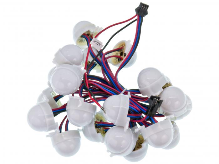 Buy LED string RGB 2x ø30mm at the right price @ electrokit