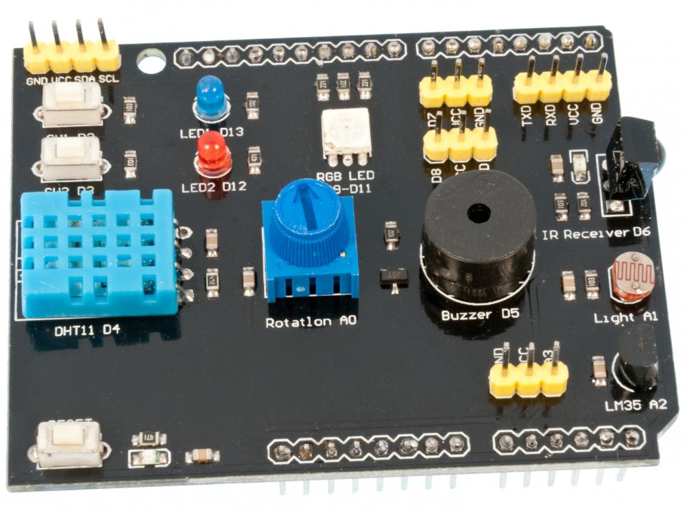 Köp Multifunktionsshield för Arduino till rätt pris @ electrokit