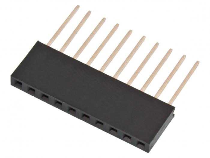 Buy Female header 2.54mm 1x10p stackable at the right price @ electrokit