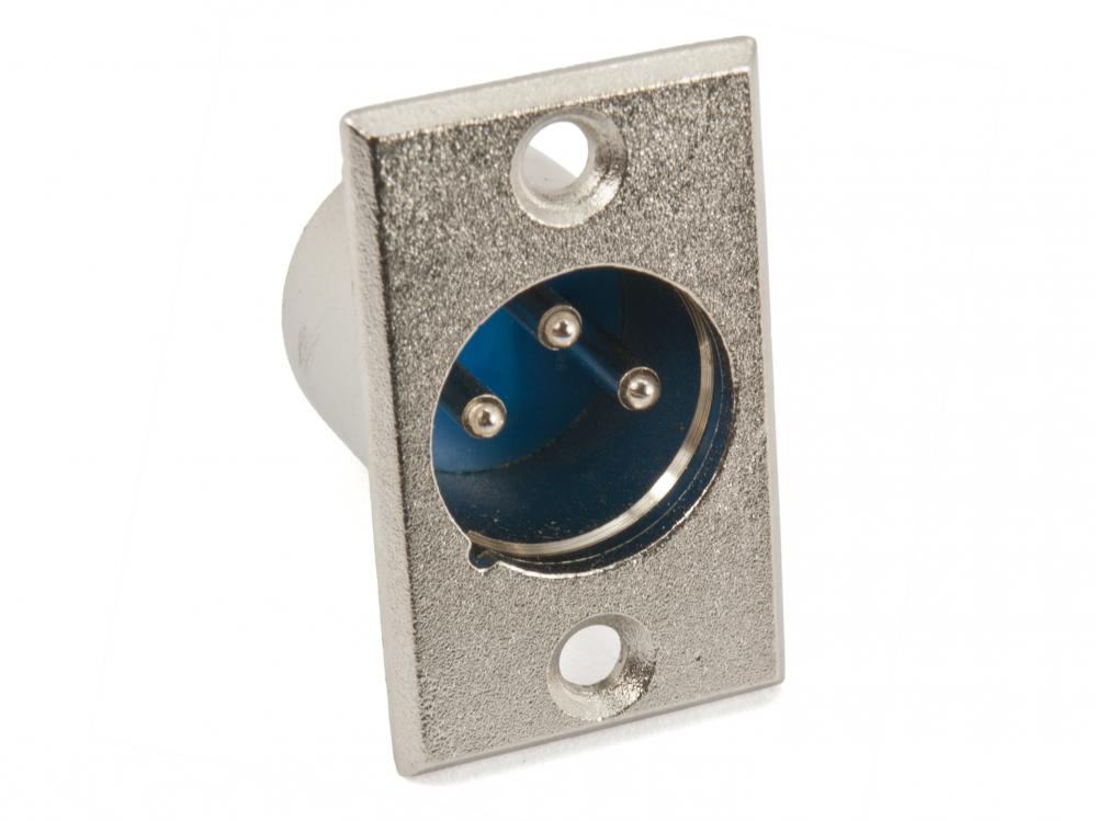 Buy XLR 3P male chassi nickel at the right price @ electrokit