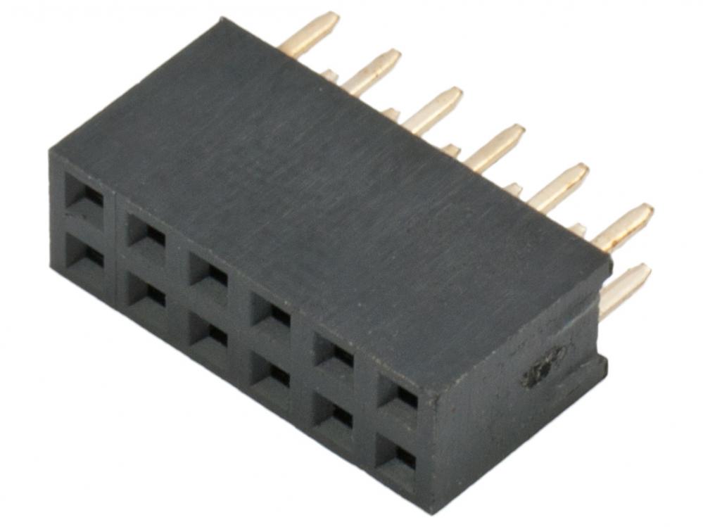 Buy Female header 2.54mm 2x6p at the right price @ electrokit