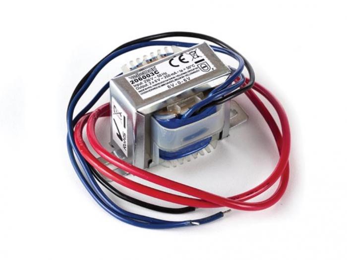 Buy Transformer 2x6V 300mA 3,6VA at the right price @ electrokit