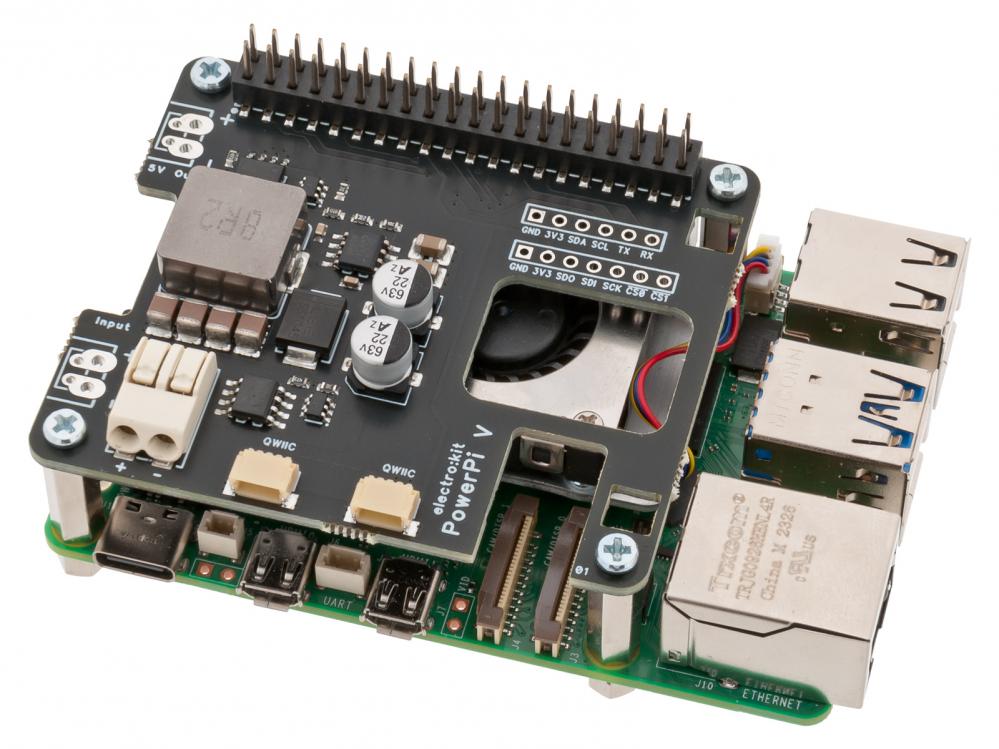 Köp Power Supply HAT för Raspberry Pi 5 - 6-36V 5A till rätt pris @ electrokit