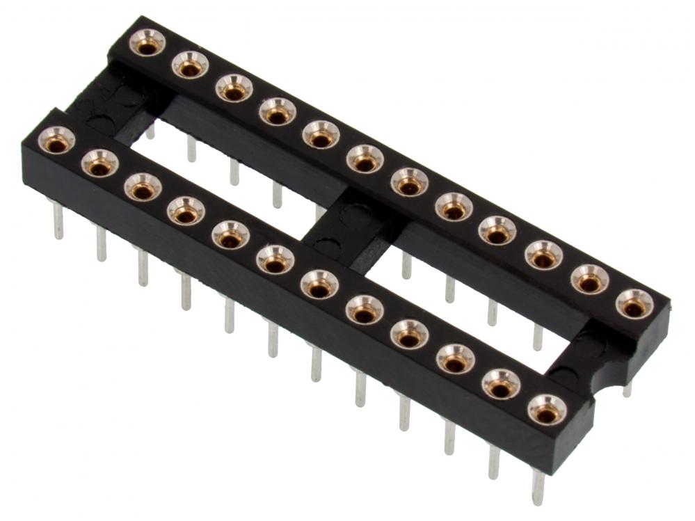 Buy DIL-socket lathed 24-pin 0.3" at the right price @ electrokit