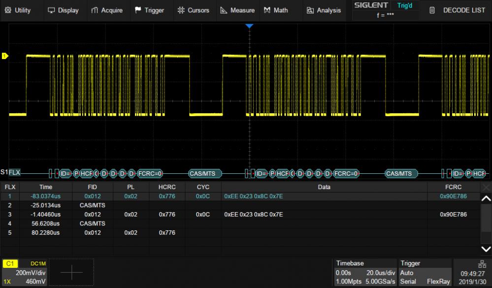 Köp SDS-5000X-Flexray serial triggering and decoding sw license till rätt pris @ electrokit