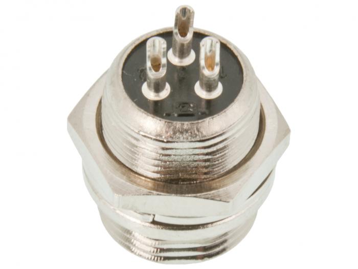 Buy Connector GX12 plug 3-pin chassi at the right price @ electrokit