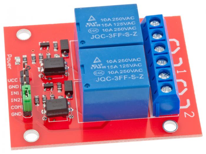 Buy Relay board x2 12V opto isolated at the right price @ electrokit
