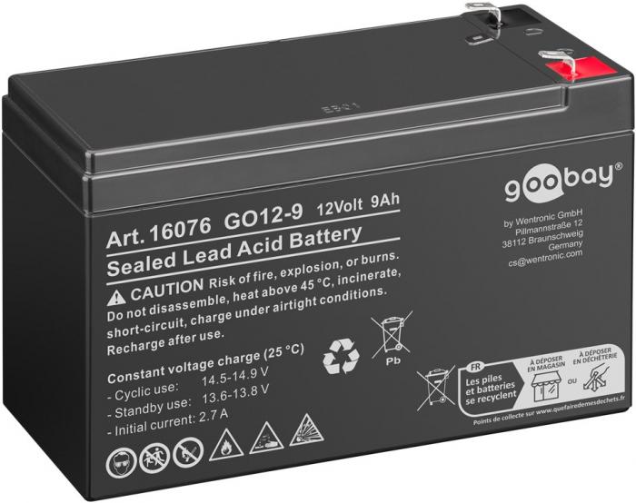 Buy Lead acid battery 12V 9Ah at the right price @ electrokit