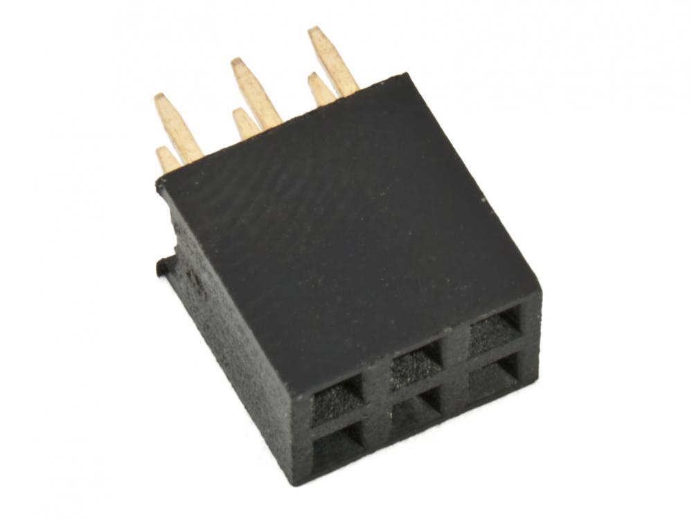 Buy Female header 2.54mm 2x3p at the right price @ electrokit