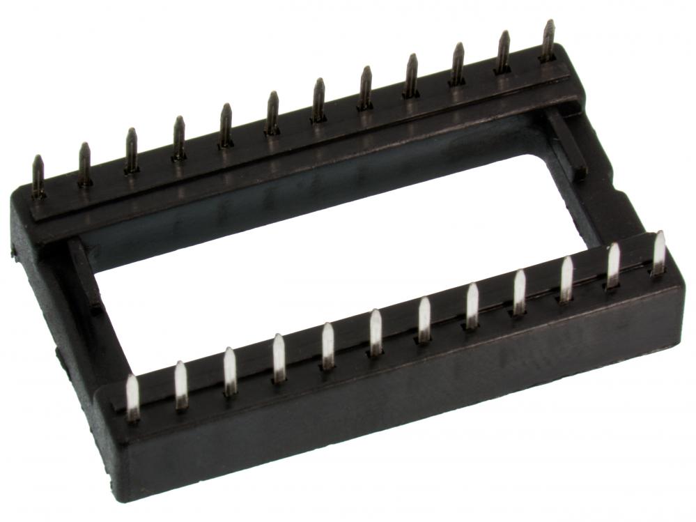 Buy DIL socket 24-pin 0.6" at the right price @ electrokit