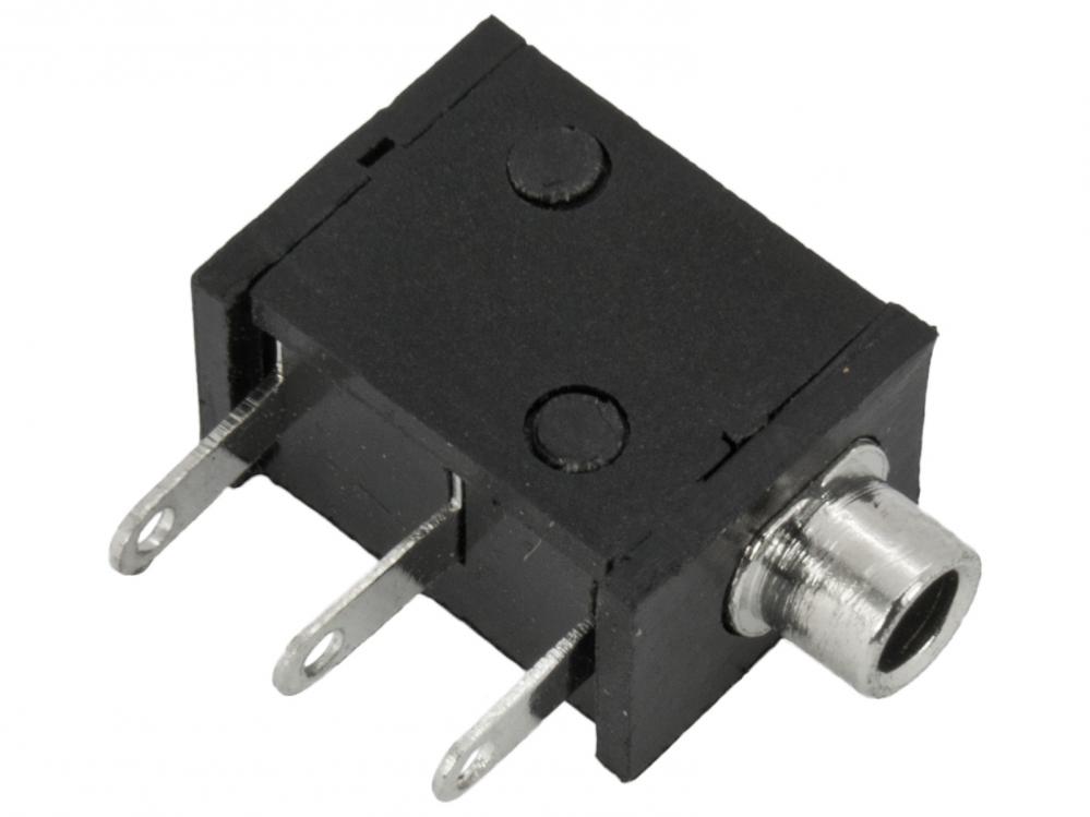 Buy 2.5mm female PCB vertical w/ switch at the right price @ electrokit