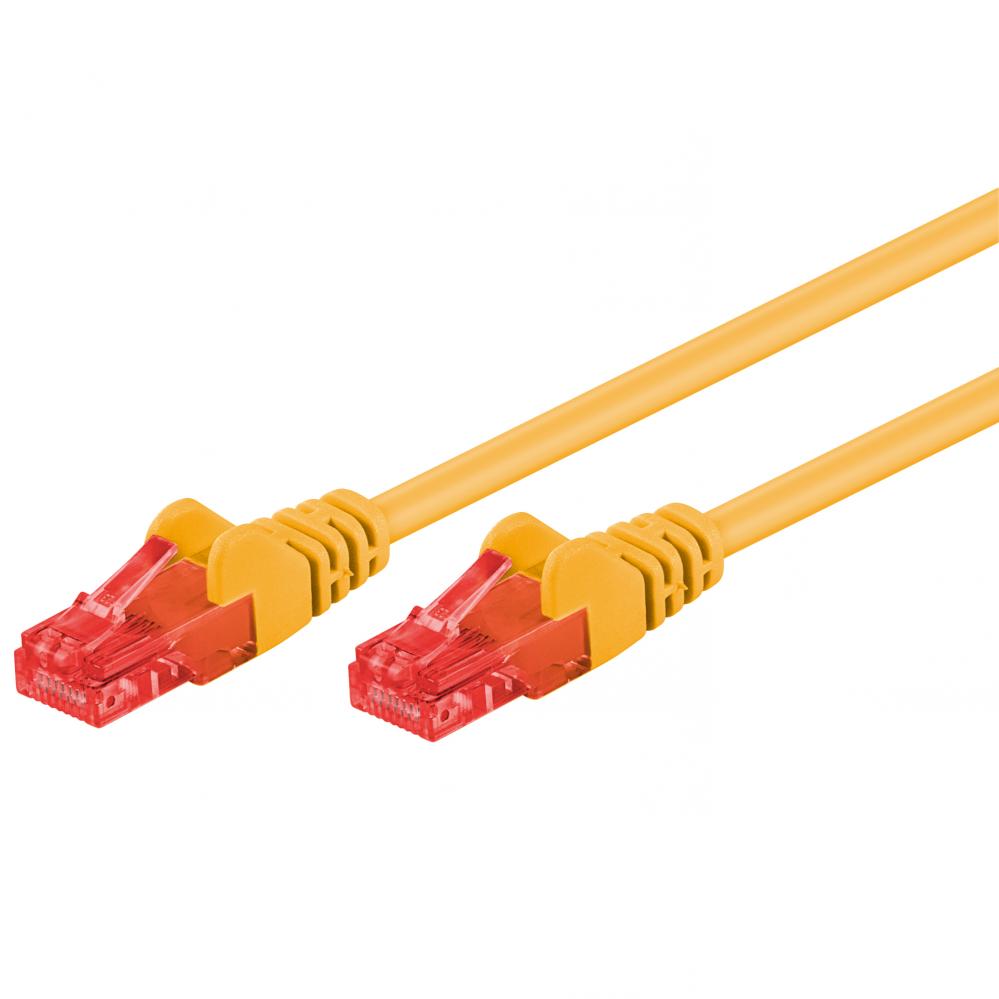 Buy UTP Cat6 patch cable 0.25m yellow CCA at the right price @ electrokit