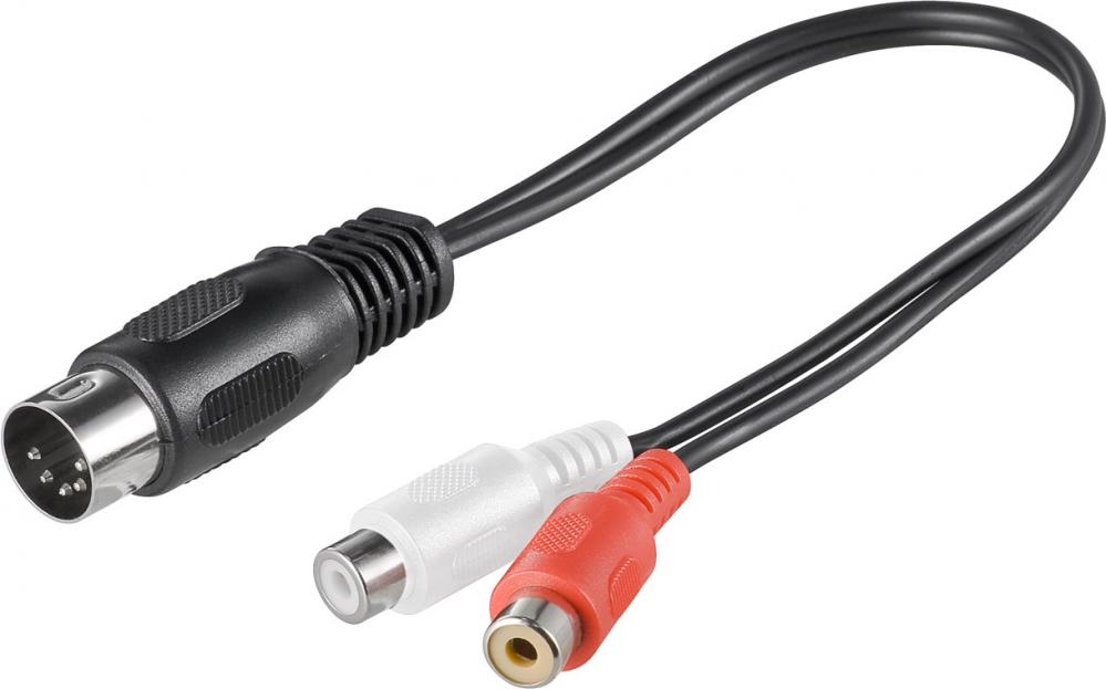 Köp DIN hane till RCA hona adapter stereo 0.2m till rätt pris @ electrokit