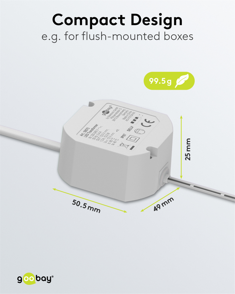 Köp LED drivdon 12V (DC) 12W dosa till rätt pris @ electrokit