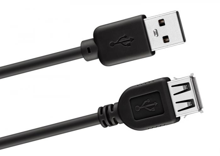Buy USB-cable A-male - A-female 3m at the right price @ electrokit