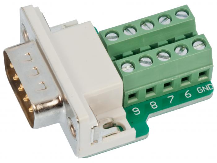 Buy D-SUB 9 pin male to terminal block at the right price @ electrokit