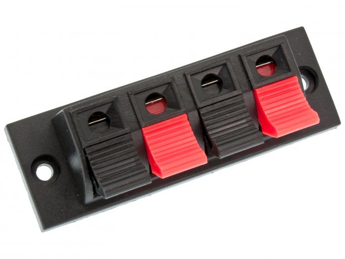 Buy Speaker terminal 4-pin push terminals at the right price @ electrokit