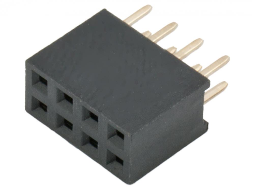 Buy Female header 2.54mm 2x4p at the right price @ electrokit