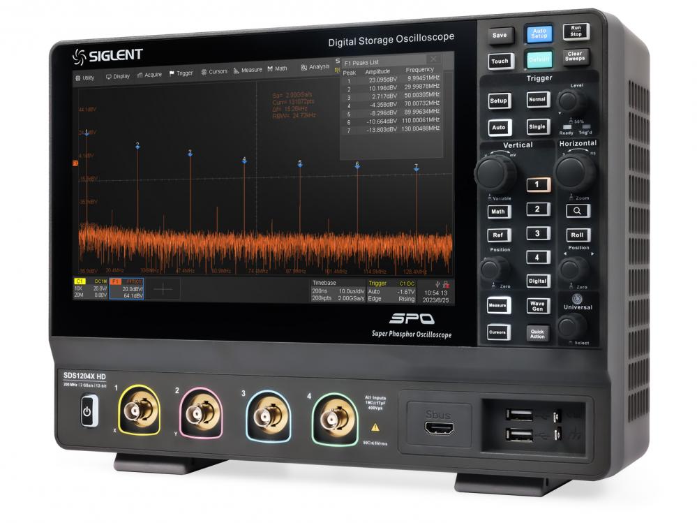 Köp Oscilloskop 200MHz 4-kan 12-bit Siglent SDS1204X HD till rätt pris ...