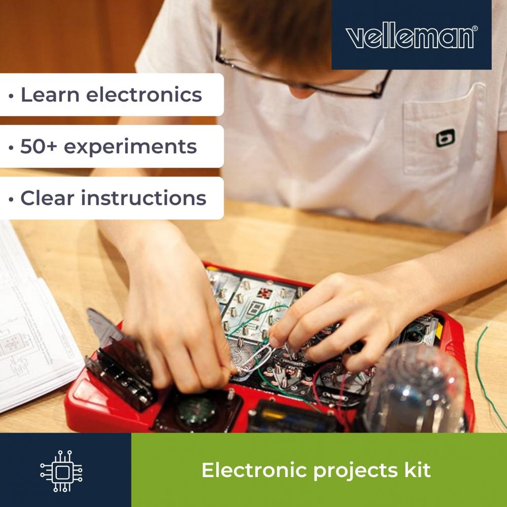 Köp Experimentlåda för elektronik - 50 projekt till rätt pris @ electrokit