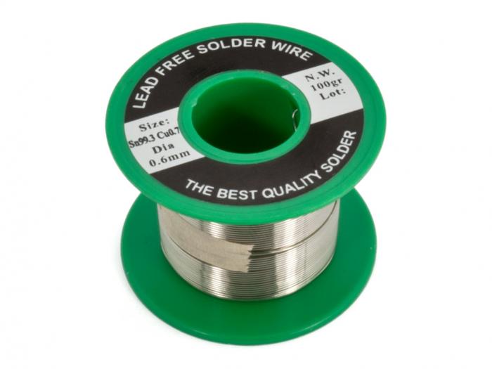 Buy Solder wire Sn/Cu 0.60mm 100g lead free at the right price @ electrokit