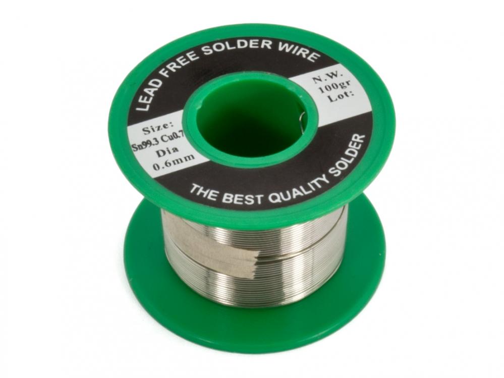 Buy Solder wire Sn/Cu 0.60mm 100g lead free at the right price @ electrokit