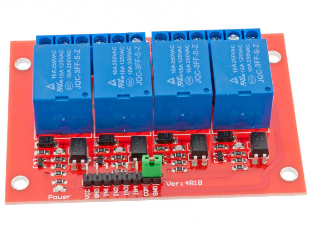 Buy Relay board x4 5V opto isolated at the right price @ electrokit