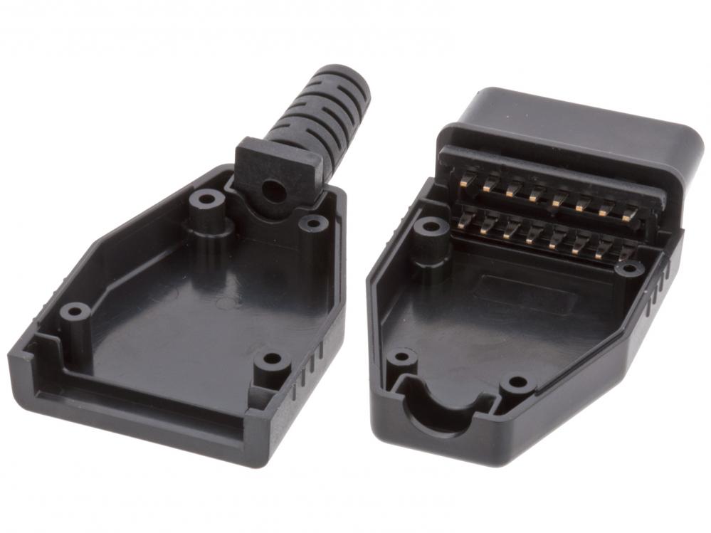 Buy OBD2 connector male with housing at the right price @ electrokit