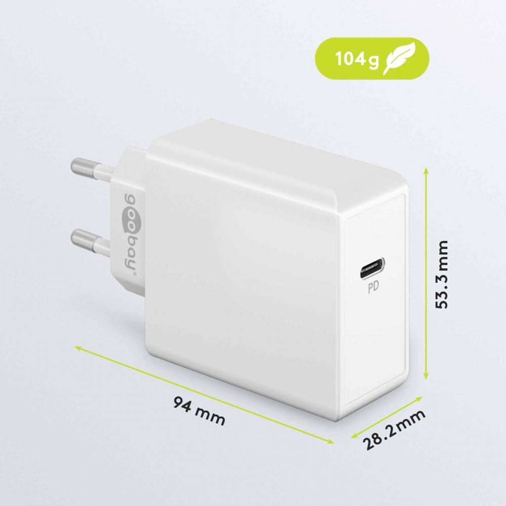 Köp USB-C PD laddare 65W vit till rätt pris @ electrokit