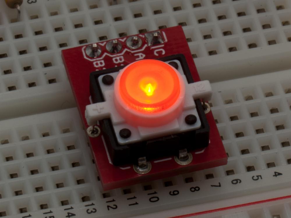 Buy Push switch PCB LED orange at the right price @ electrokit