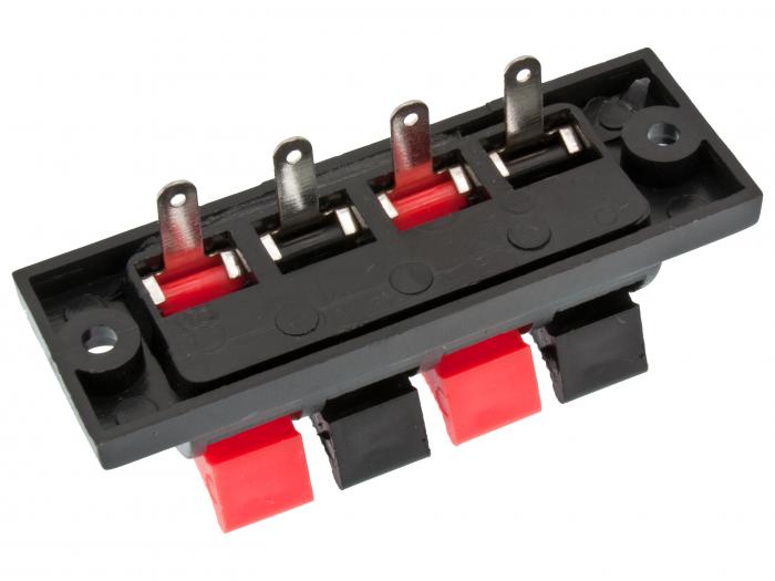 Buy Speaker terminal 4-pin push terminals at the right price @ electrokit