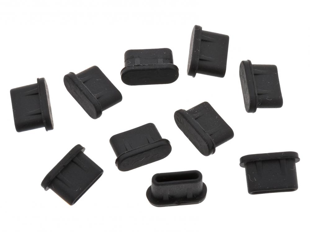 Buy Dust cover USB-C black 10-pack at the right price @ electrokit