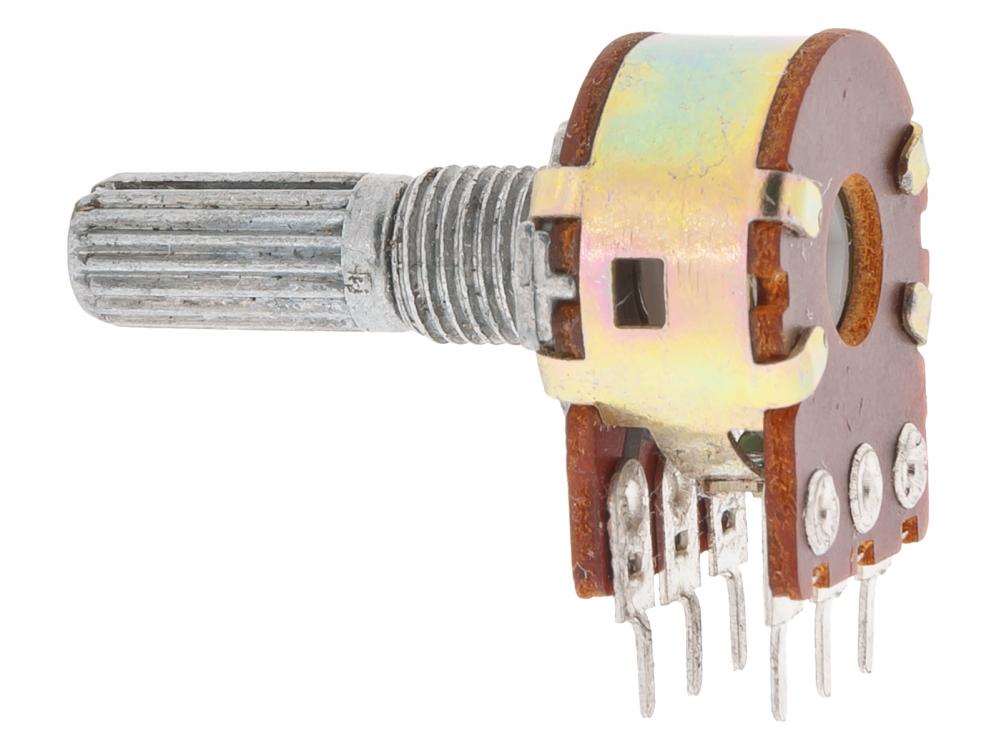 Köp Pot 100kohm lin PCB stereo (B100K) till rätt pris @ electrokit