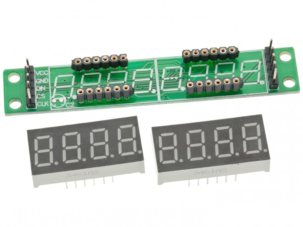 Buy LED module 7-segment 8 digit serial at the right price @ electrokit