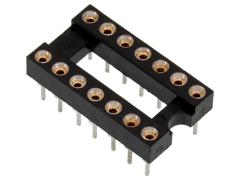 Buy DIL-socket lathed 14-pin at the right price @ electrokit