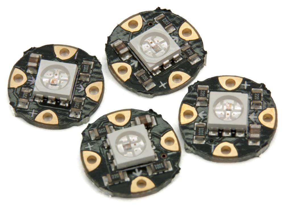 Buy FLORA NeoPixel v.2 RGB-LED 4-pack at the right price @ electrokit