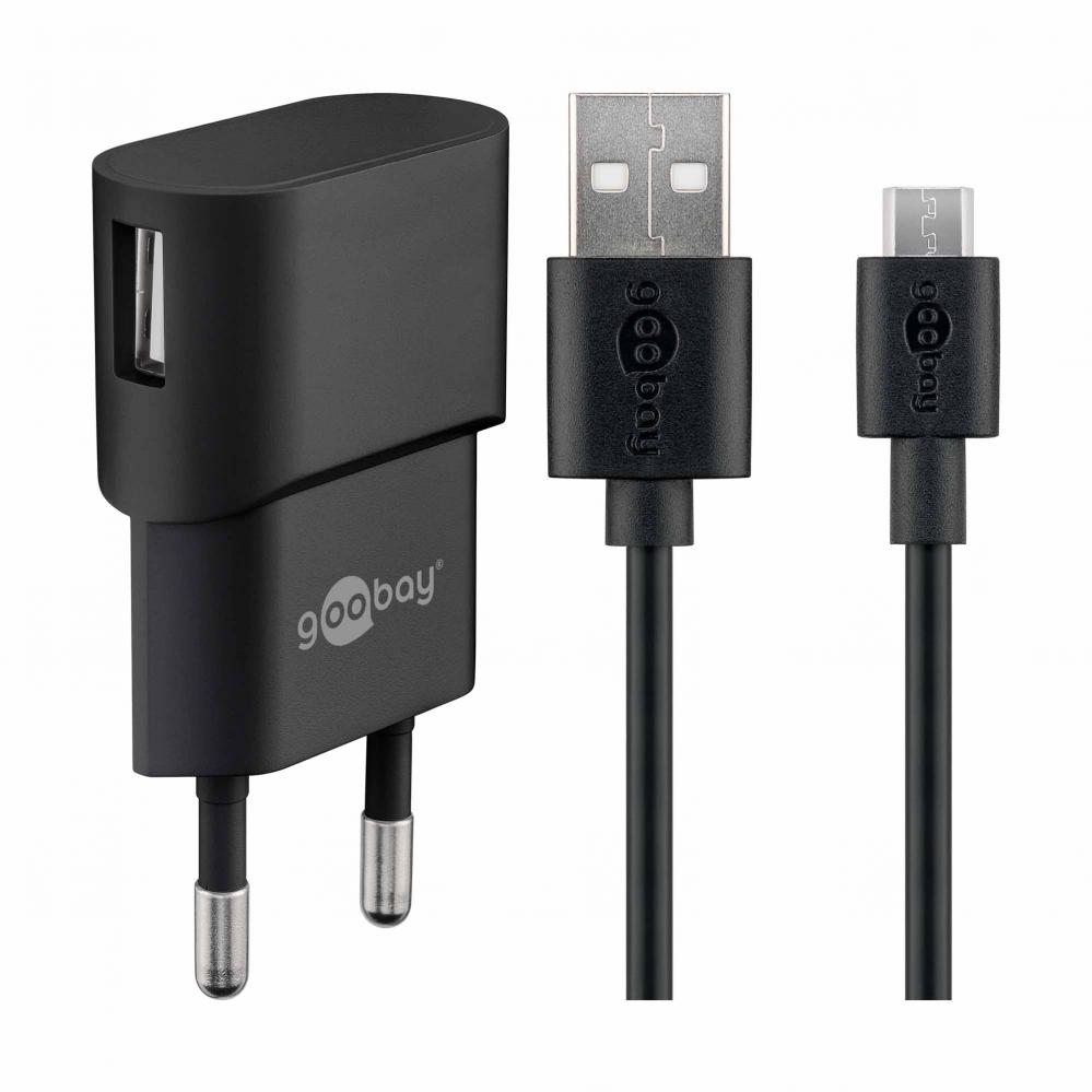 Buy Micro-USB Charger set 5W 1A black at the right price @ electrokit