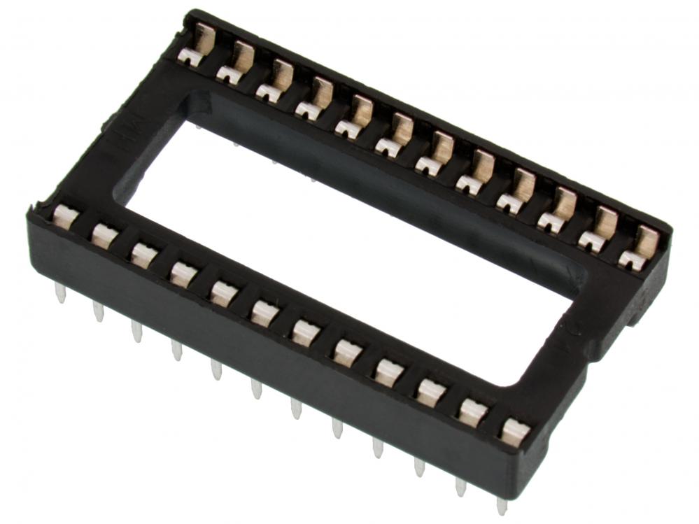 Buy DIL socket 24-pin 0.6" at the right price @ electrokit