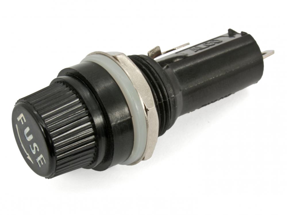 Buy Fuse socket 6x32mm 10A panel mount at the right price @ electrokit