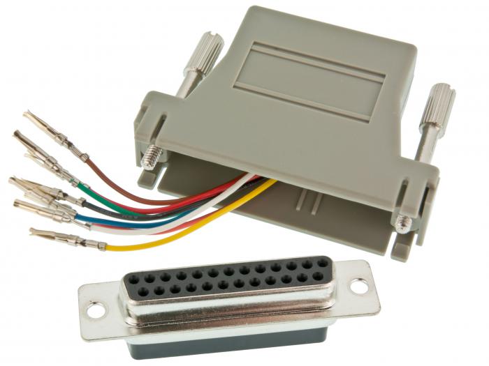 Buy Adapter D-SUB 25p female - RJ45 at the right price @ electrokit