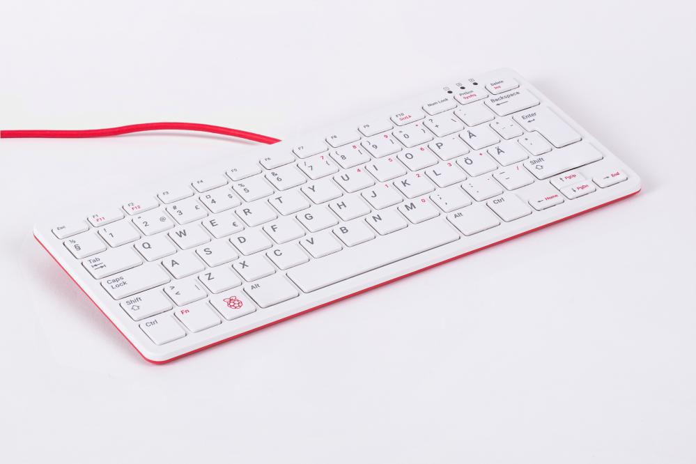 Köp Tangentbord Raspberry Pi - röd/vit till rätt pris @ electrokit
