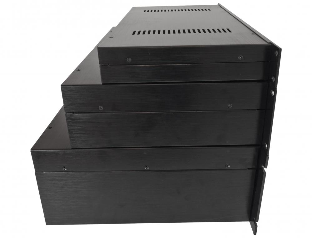 Buy Rack enclosure 19" 3Ux300mm aluminium black at the right price ...