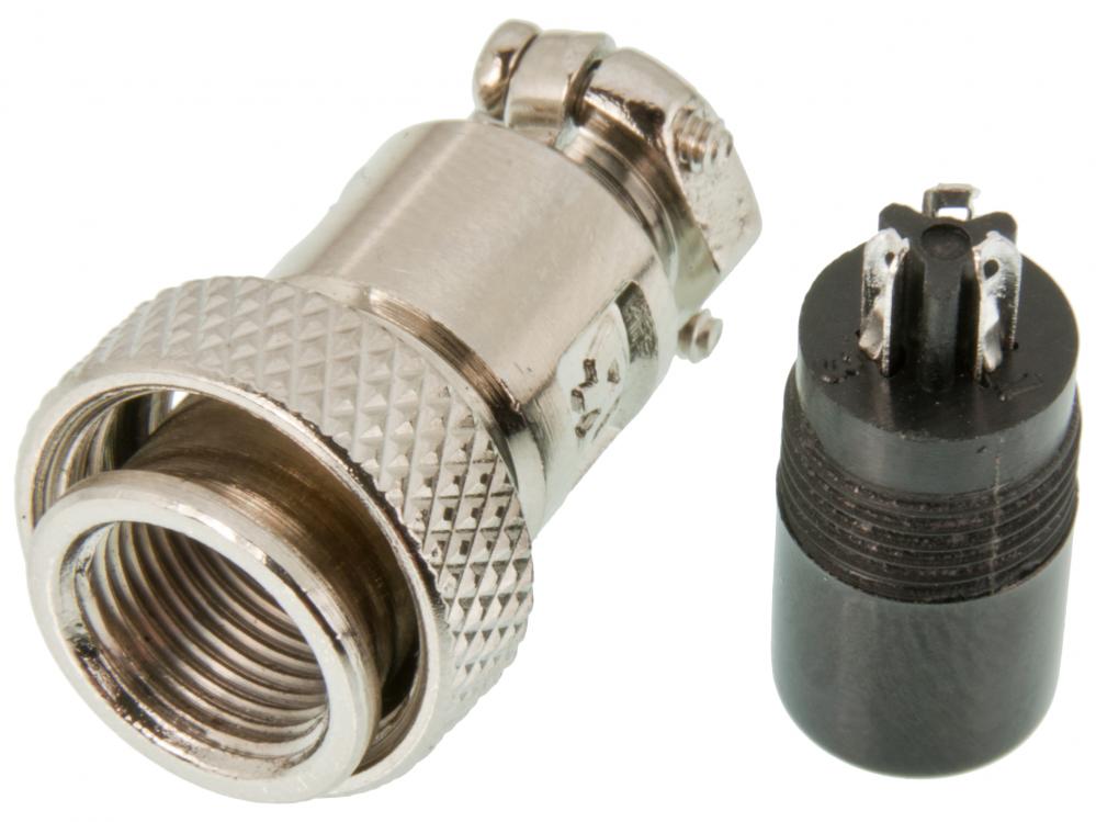 Buy Connector GX12 jack 3-pin at the right price @ electrokit