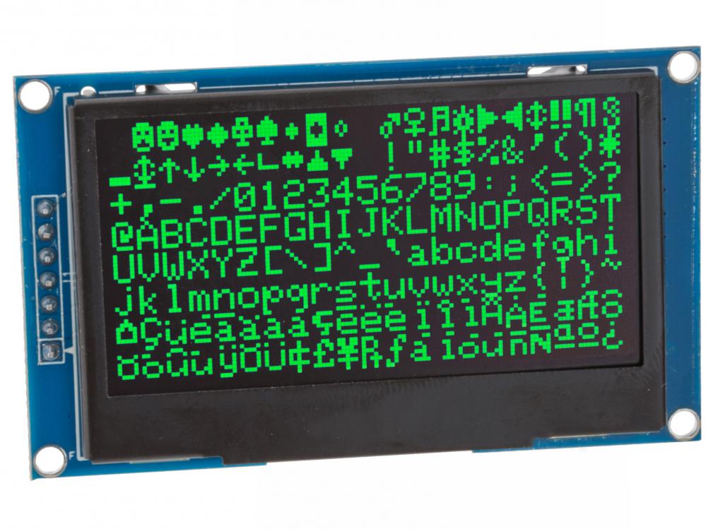 Buy LCD OLED 2.42" 128x64px SPI/I2C green at the right price @ electrokit